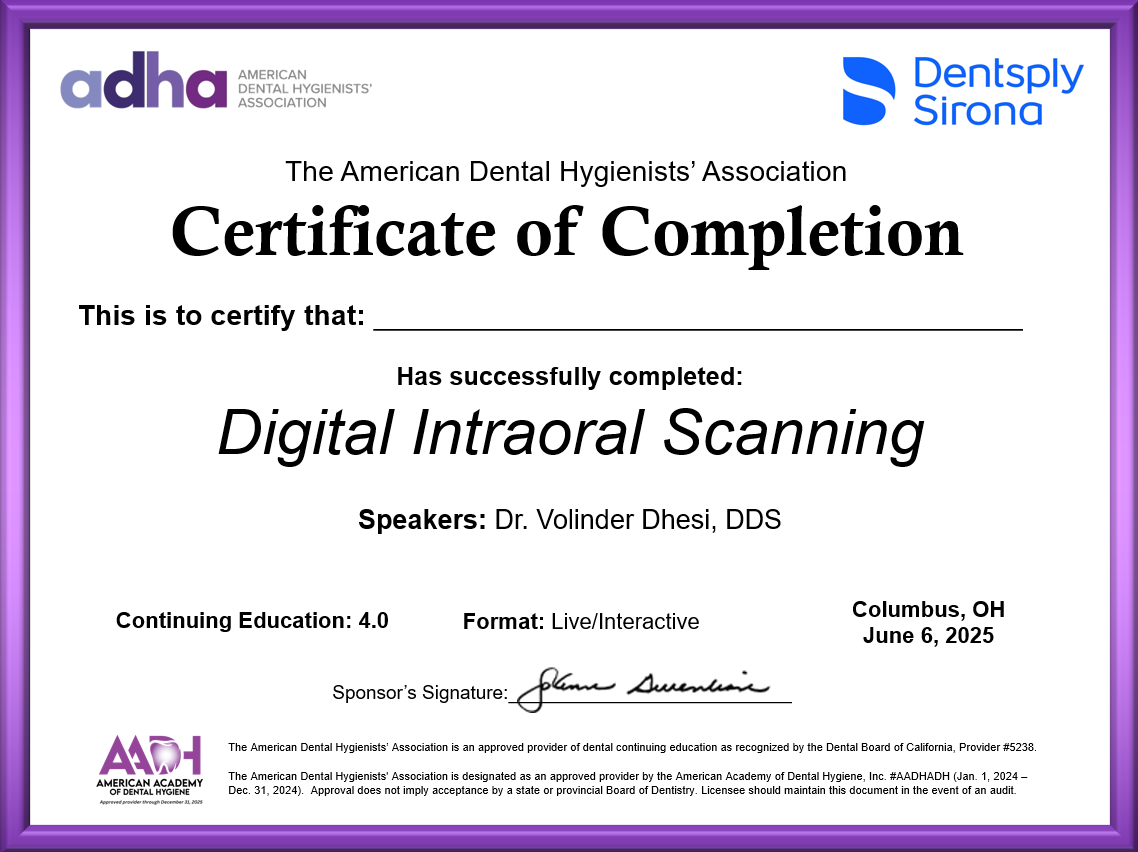 Dentsply Sirona Certification Series - ADHA